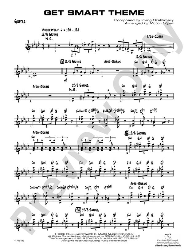 Get Smart Theme: Guitar: Guitar Part - Digital Sheet Music Download