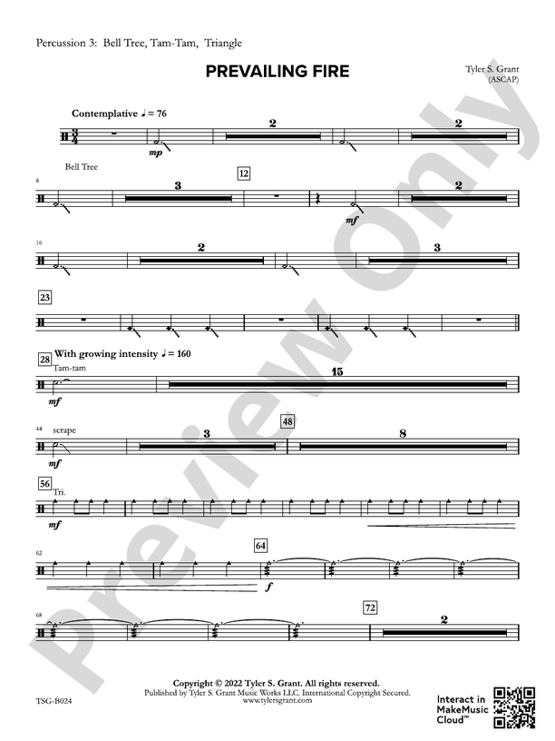 Prevailing Fire: 3rd Percussion: 3rd Percussion Part - Digital Sheet ...