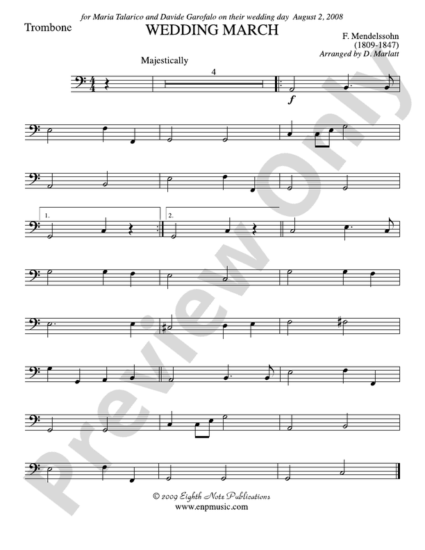 Wedding March: 1st Trombone: 1st Trombone Part - Digital Sheet Music ...