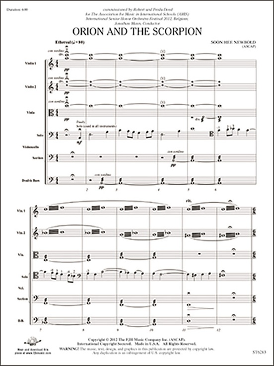 Orion and the Scorpion: String Orchestra Conductor Score: Soon Hee ...