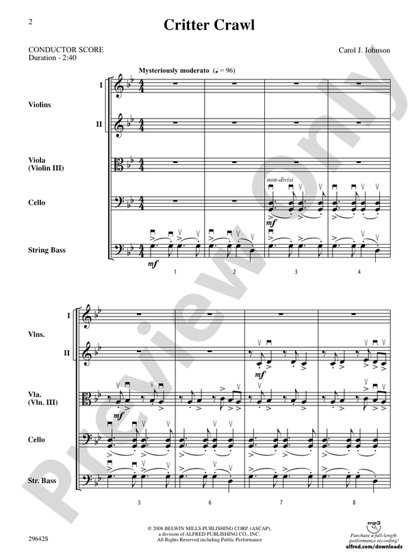 Critter Crawl: Score: String Orchestra Score - Digital Sheet Music Download
