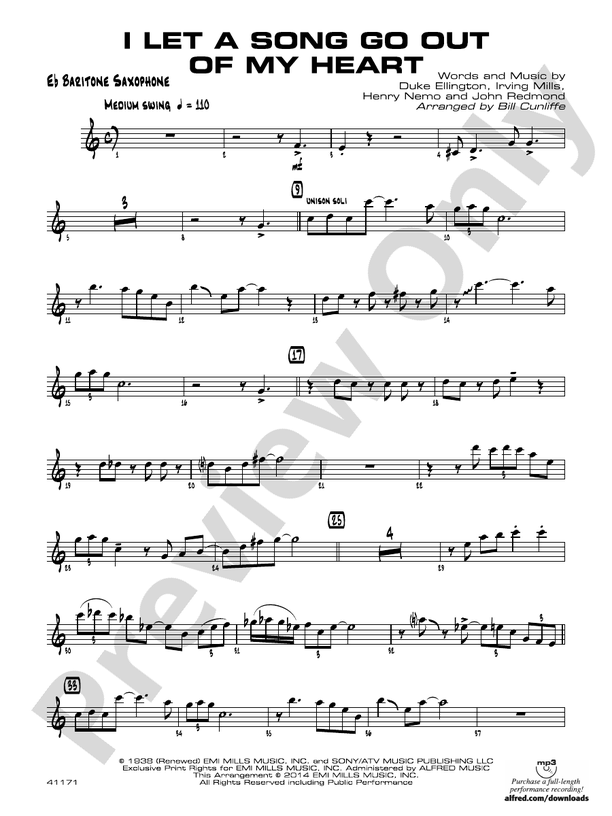 I Let a Song Go Out of My Head: E-flat Baritone Saxophone: E-flat ...