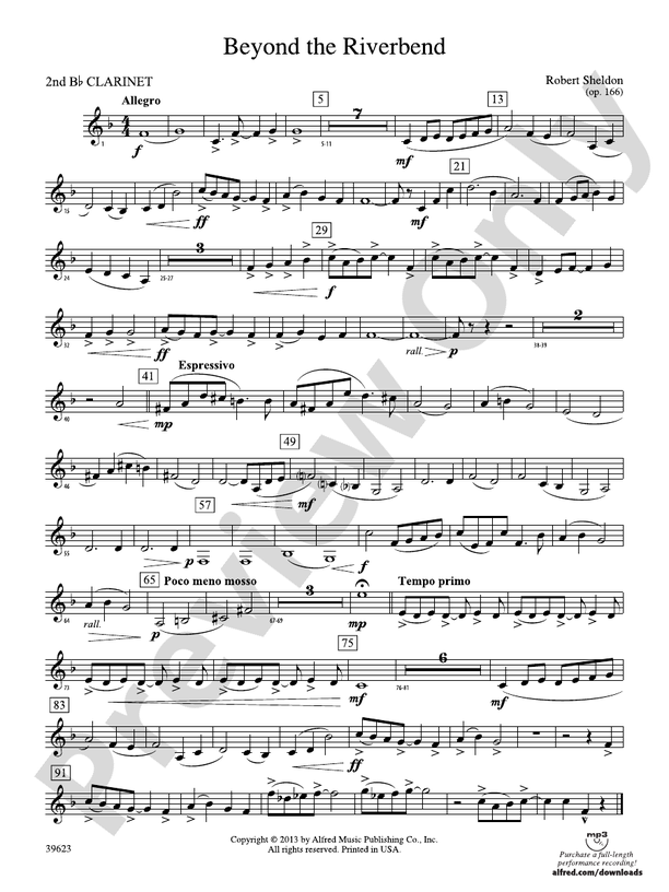 Beyond the Riverbend: 2nd B-flat Clarinet: 2nd B-flat Clarinet Part ...
