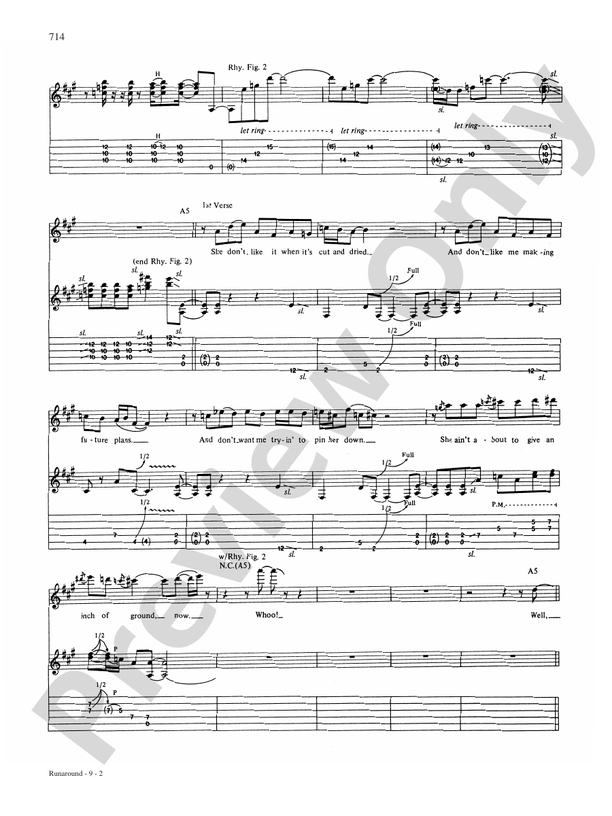 Runaround: Guitar - Digital Sheet Music Download: Van Halen