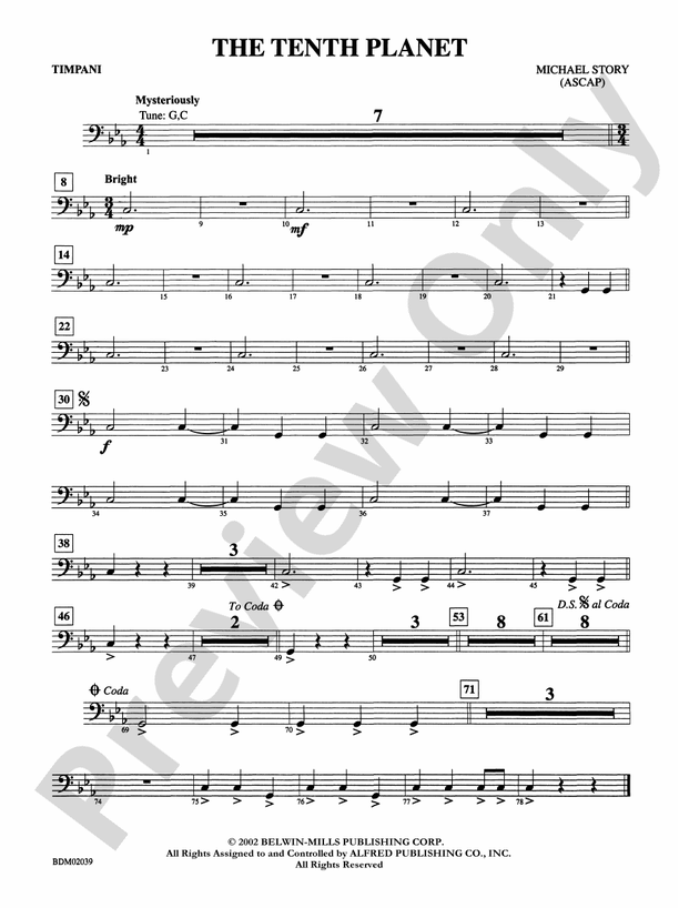 The Tenth Planet: Timpani: Timpani Part - Digital Sheet Music Download