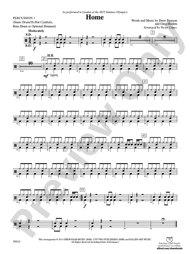Home: 1st Percussion: 1st Percussion Part - Digital Sheet Music Download