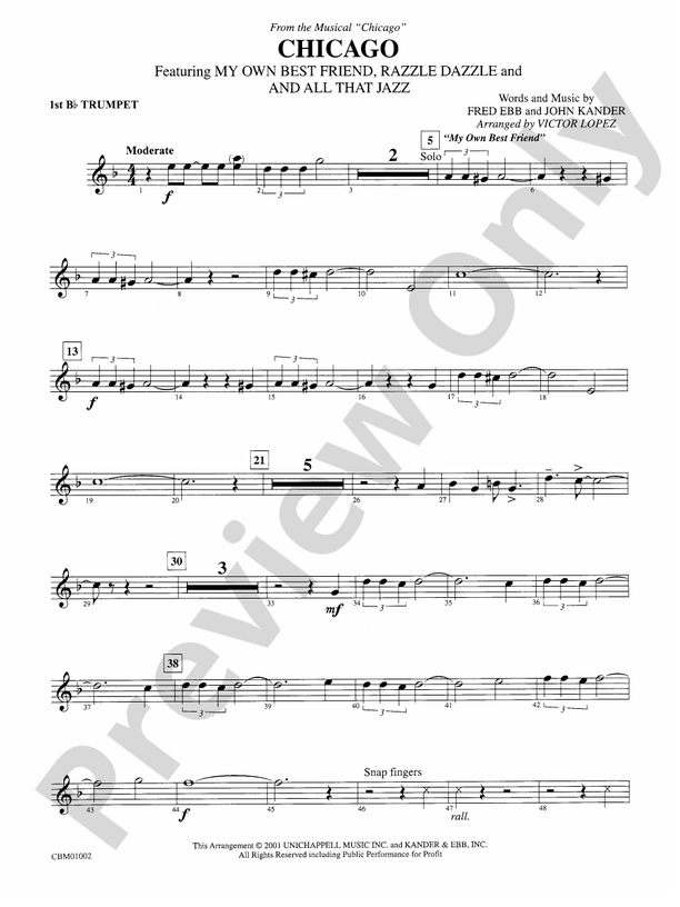 Chicago! (from the Musical Chicago!): 1st B-flat Trumpet: 1st B-flat ...