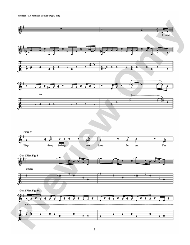 Let Me Share the Ride: Guitar TAB: The Black Crowes - Digital Sheet ...