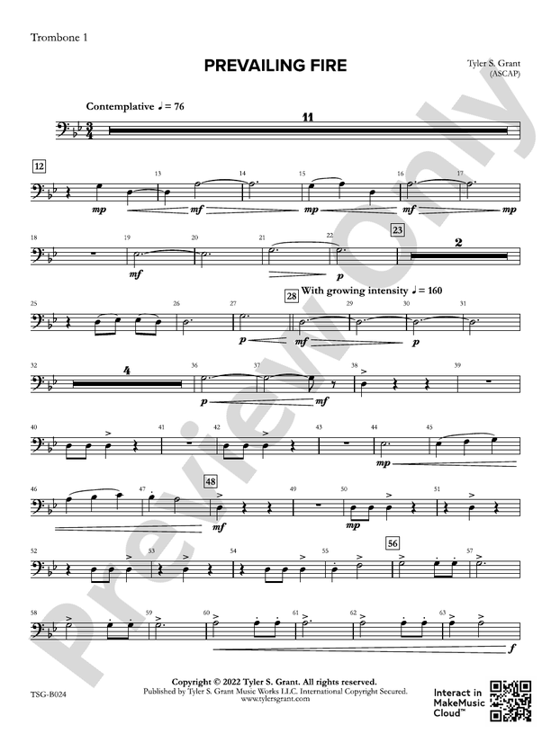 Prevailing Fire: 1st Trombone: 1st Trombone Part - Digital Sheet Music Download