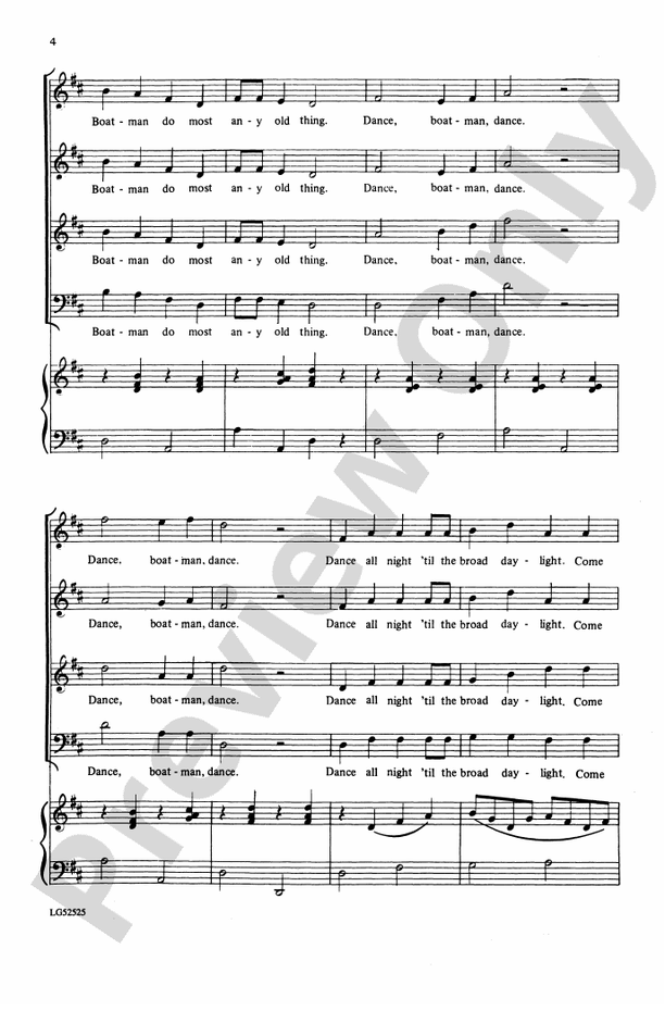 Dance, Boatman, Dance: SATB Choral Octavo - Digital Sheet Music Download