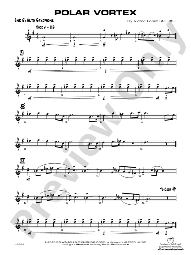 Polar Vortex 2nd E Flat Alto Saxophone 2nd E Flat Alto Saxophone Part