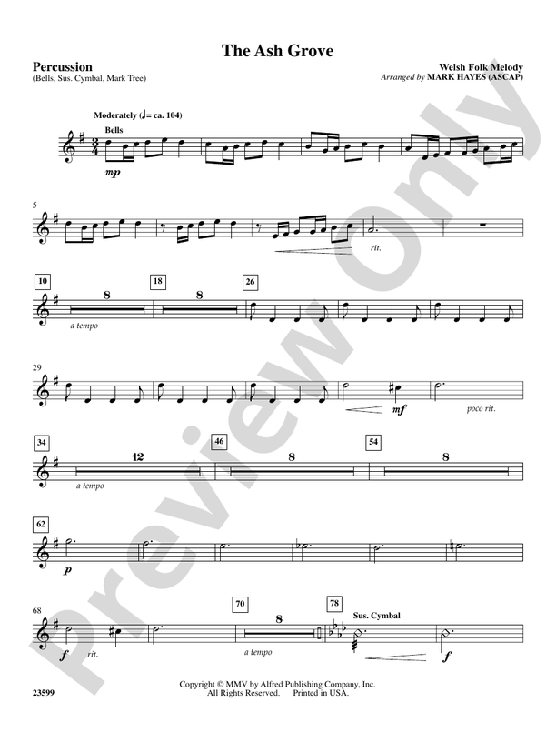 The Ash Grove: 1st Percussion: 1st Percussion Part - Digital Sheet ...