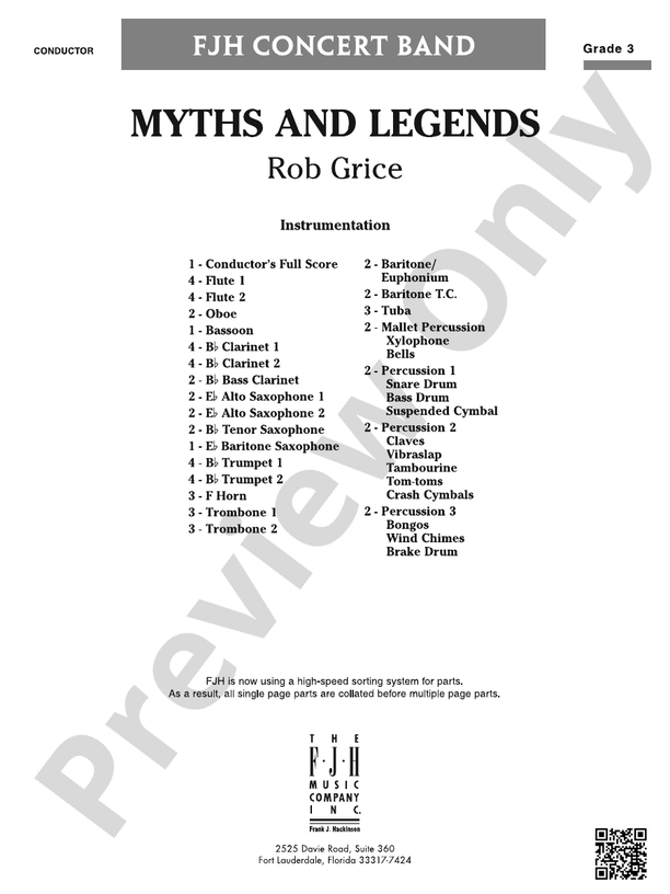 Myths and Legends: : Rob Grice - Digital Sheet Music Download