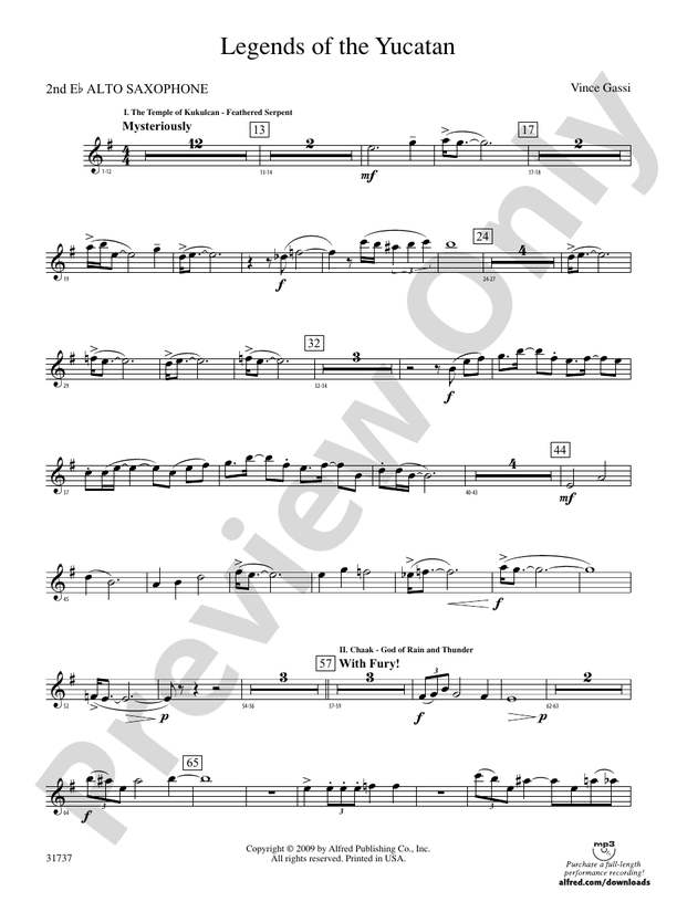 Legends of the Yucatan: 2nd E-flat Alto Saxophone: 2nd E-flat Alto ...
