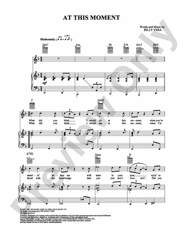 At This Moment: Piano/Vocal/Chords: Billy Vera & The Beaters - Digital ...