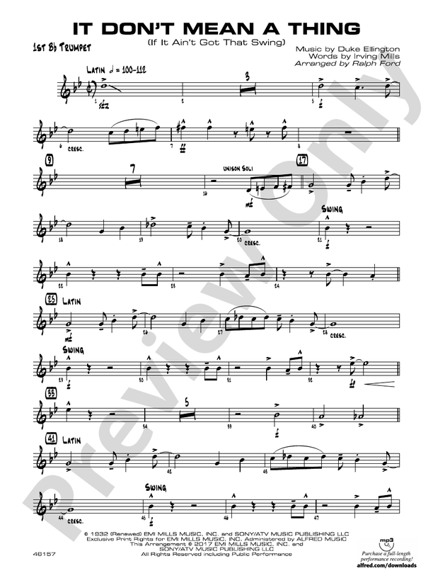 It Don't Mean a Thing (If It Ain't Got That Swing): 1st B-flat Trumpet ...