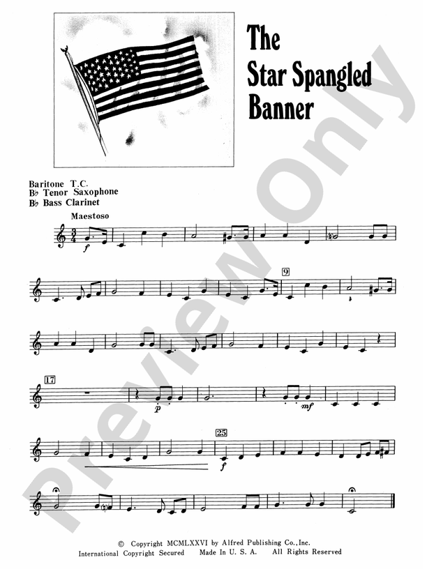 The Star Spangled Banner: Baritone T.C.: Baritone T.C. Part - Digital ...