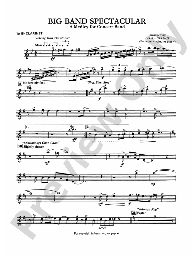 Big Band Spectacular: 1st B-flat Clarinet: 1st B-flat Clarinet Part - Digital Sheet Music Download