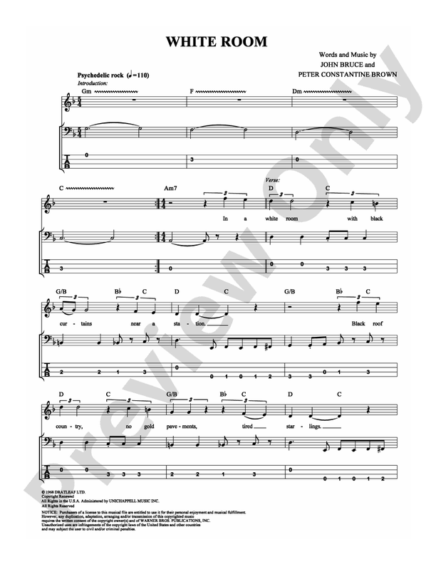 White Room: Bass TAB: Cream - Digital Sheet Music Download