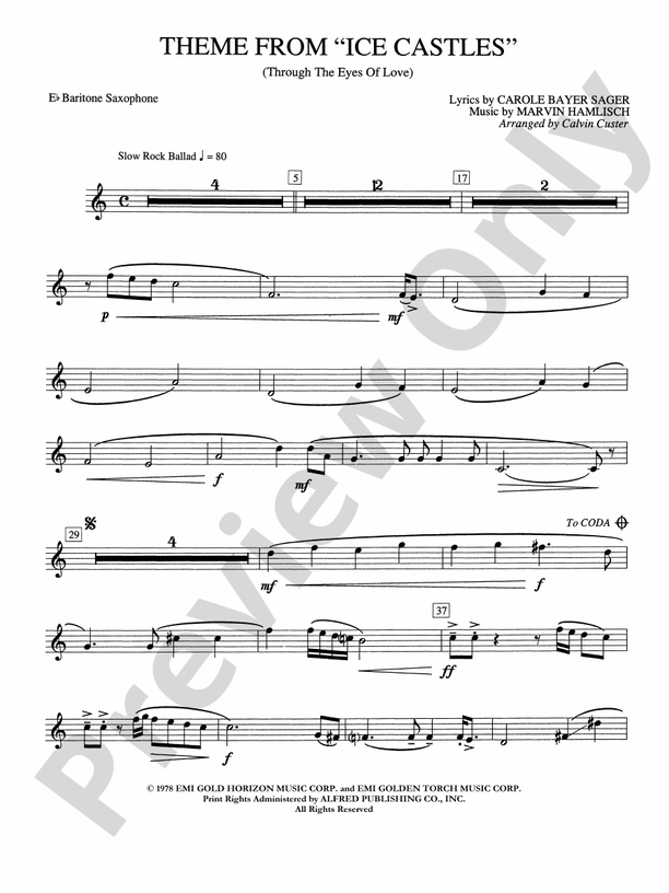 Ice Castles, Theme from (Through the Eyes of Love): E-flat Baritone ...
