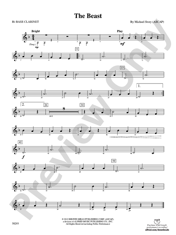 The Beast: B-flat Bass Clarinet: B-flat Bass Clarinet Part - Digital ...
