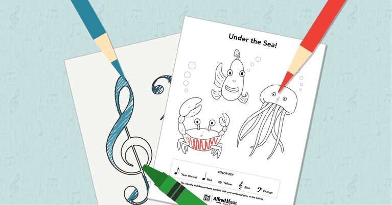 Free Music Activity: Music Symbol Summer Coloring Pages