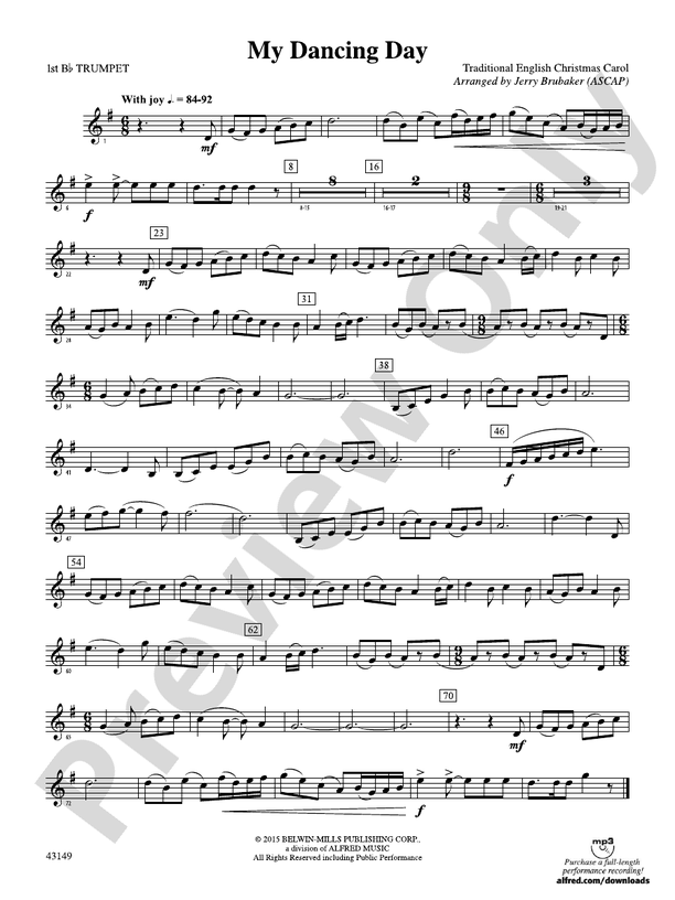 My Dancing Day: 1st B-flat Trumpet: 1st B-flat Trumpet Part - Digital ...