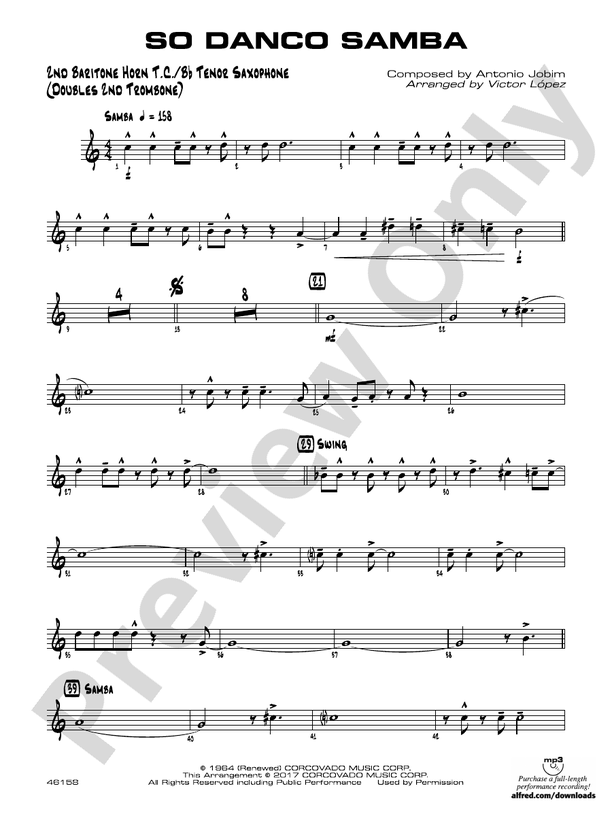 So Danco Samba: 2nd Baritone T.C.: 2nd Baritone T.C. Part - Digital Sheet Music Download