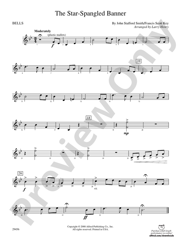 The Star-Spangled Banner: Bells: Bells Part - Digital Sheet Music Download