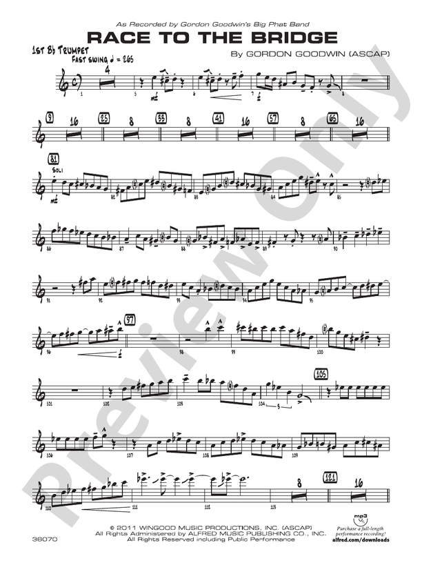 Race to the Bridge: 1st B-flat Trumpet: 1st B-flat Trumpet Part ...