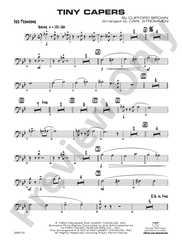 Tiny Capers: 3rd Trombone: 3rd Trombone Part - Digital Sheet Music Download