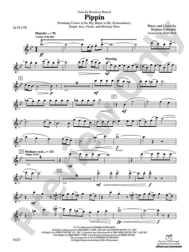 Pippin: Flute: Flute Part - Digital Sheet Music Download