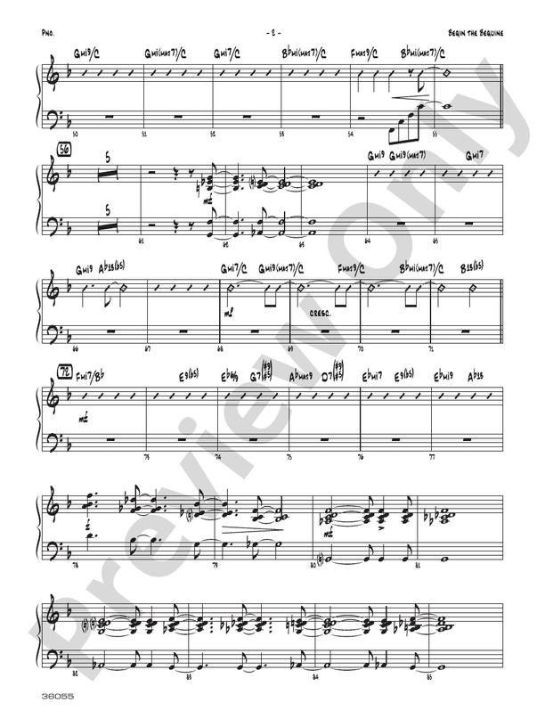 Begin the Beguine: Piano Accompaniment: Piano Accompaniment Part ...