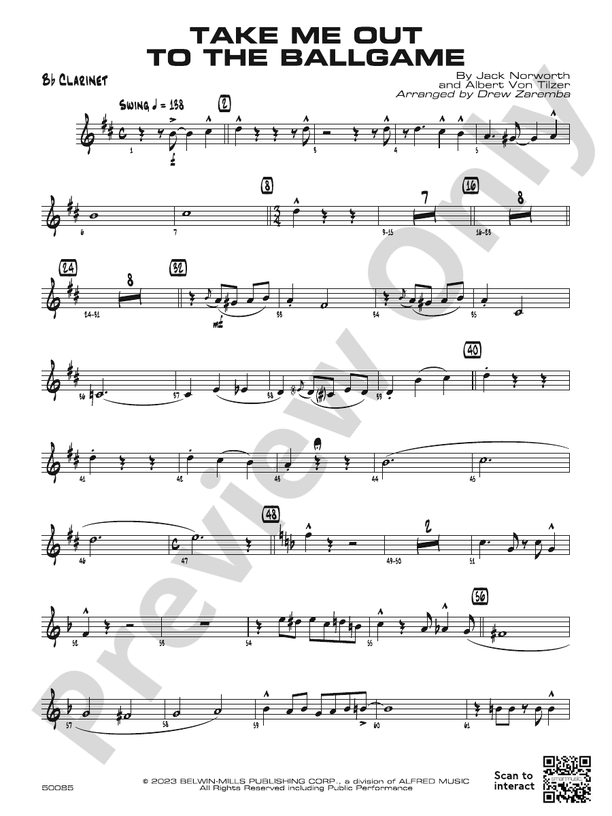 Take Me Out to the Ballgame: 1st B-flat Clarinet: 1st B-flat Clarinet ...