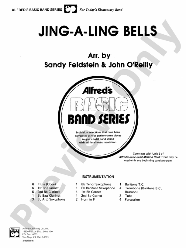 Jing-A-Ling Bells: Score: Concert Band Score - Digital Sheet Music Download