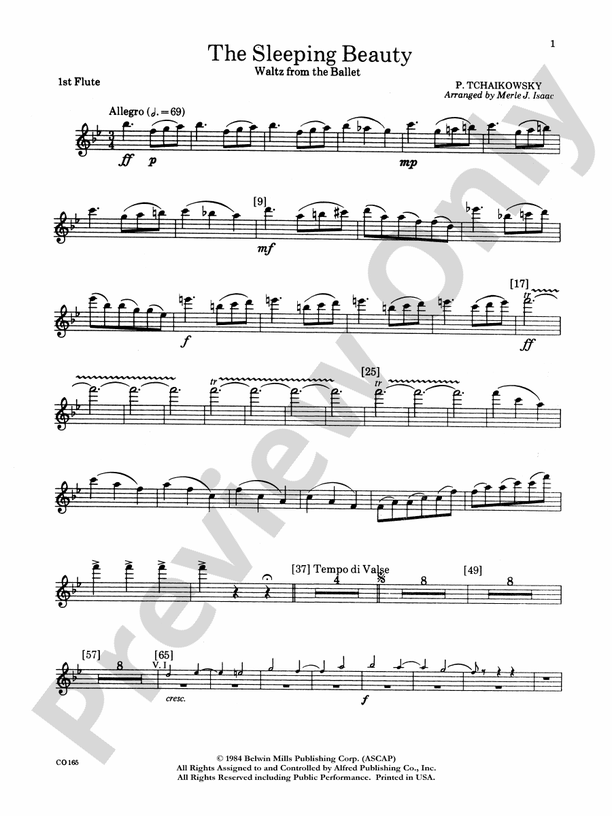 Sleeping Beauty (Waltz from the Ballet): Flute: Flute Part - Digital ...