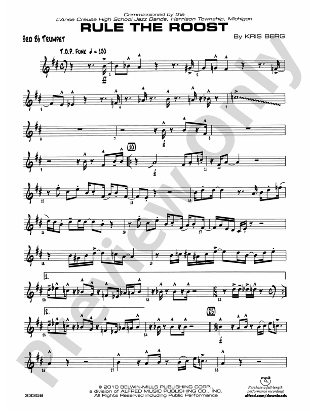 Rule the Roost: 3rd B-flat Trumpet: 3rd B-flat Trumpet Part - Digital Sheet Music Download