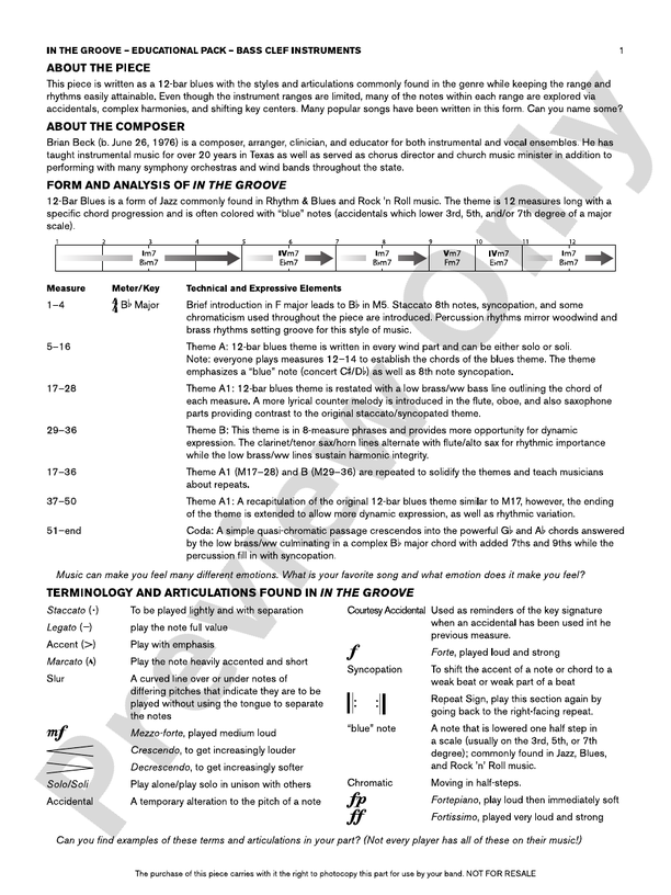 In the Groove: Bass Clef Educational Pack: Bass Clef Educational Pack ...