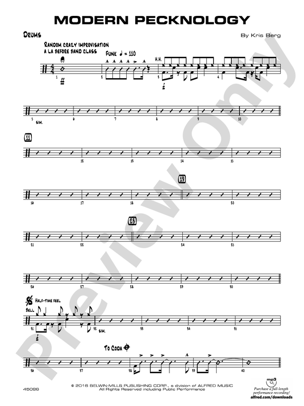 Modern Pecknology: Drums: Drums Part - Digital Sheet Music Download