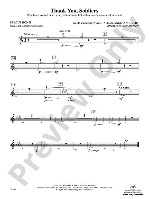 Thank You, Soldiers: 2nd Percussion: 2nd Percussion Part - Digital ...