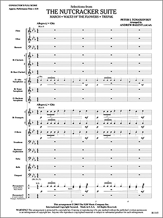 The Nutcracker Suite: Concert Band Conductor Score: Peter I ...