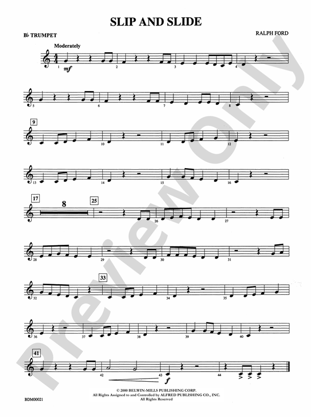 Slip and Slide: 1st B-flat Trumpet: 1st B-flat Trumpet Part - Digital ...