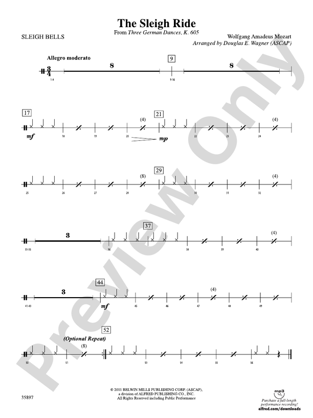 The Sleigh Ride (from Three German Dances, K. 605): Sleigh Bells ...