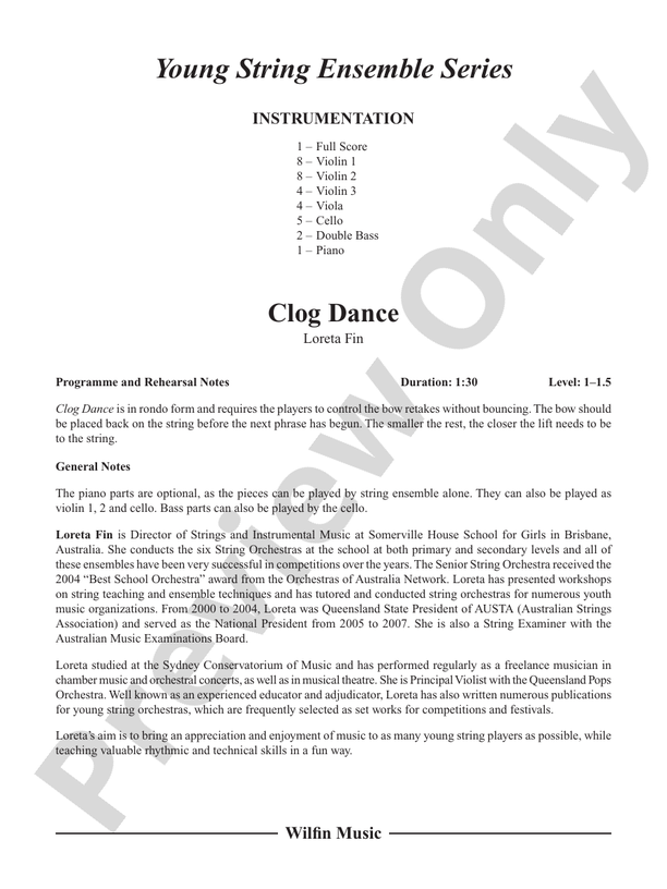 Clog Dance: Score: String Orchestra Score - Digital Sheet Music Download