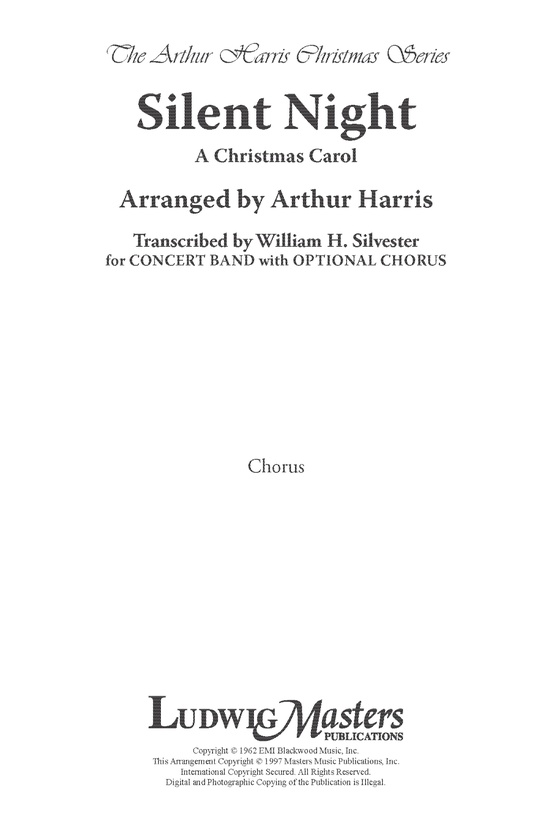 Silent Night: A Christmas Carol: Concert Band, Chorus with Ensemble ...
