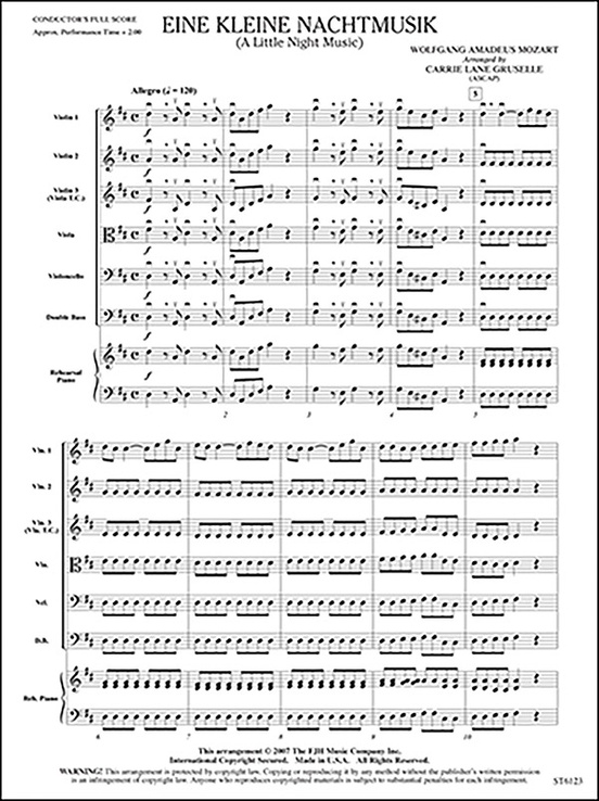 Eine Kleine Nachtmusik: String Orchestra Conductor Score & Parts ...