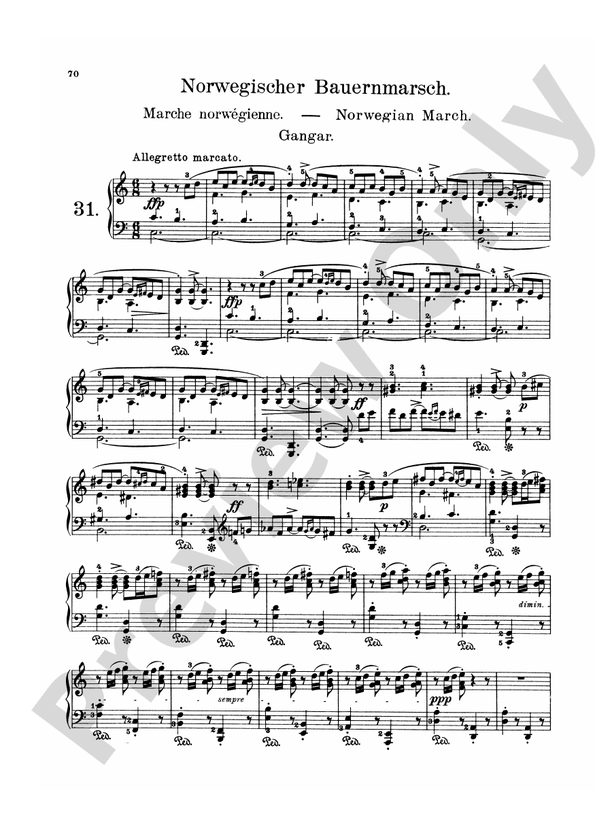Grieg: Complete Lyric Pieces: 31. Norwegian march Part - Digital Sheet Music Download