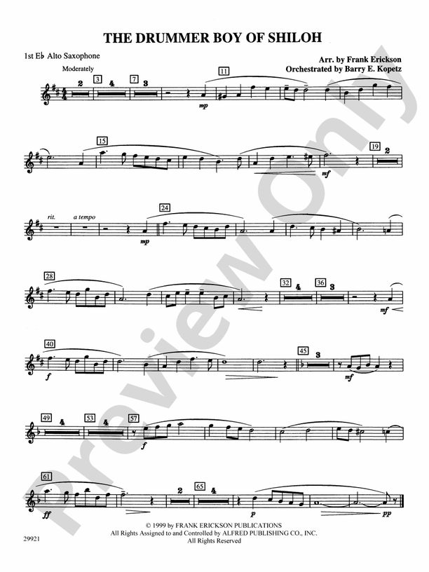 The Drummer Boy of Shiloh: E-flat Alto Saxophone: E-flat Alto Saxophone ...