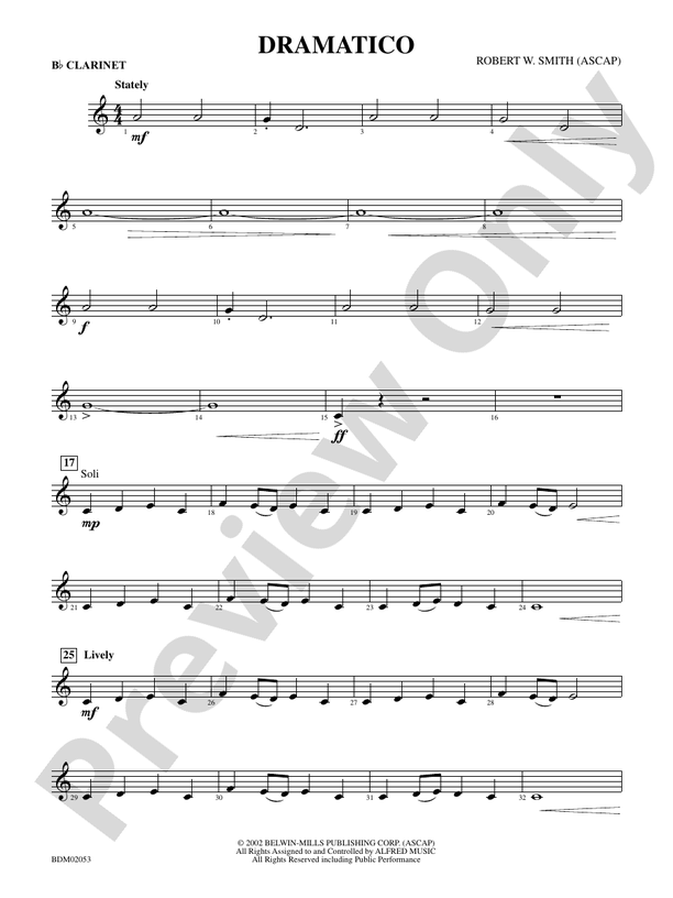 Dramatico: 1st B-flat Clarinet: 1st B-flat Clarinet Part - Digital ...