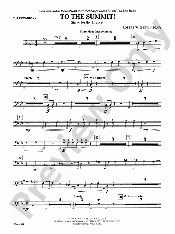To the Summit! (Strive for the Highest): 2nd Trombone: 2nd Trombone Part - Digital Sheet Music ...